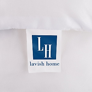 Lavish Home Alternative Mattress Topper-Full Size-3” Gusset Hypoallergenic Fiber Filled Pillowtop Pad for Cushion & Support-Microfiber Cover, White