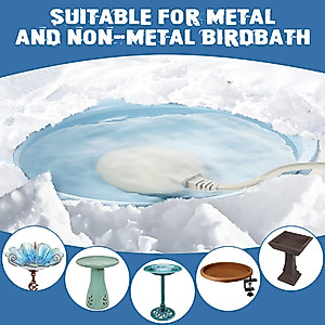 Bird Bath De-icer Heater with Aluminum Base, Outdoors Pond De-icer 60 Watts for Winter Deicer, Birdbath Deicer Water Heater Thermostatically Controlled for Patio Yard and Lawn (Solid Color Style)