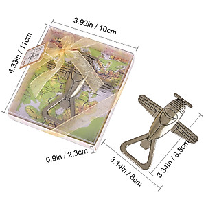 Youkwer 24 pcs Airplane Beer Bottle Opener for Wedding Party Favor with Exquisite Packaging Beer Accessories for Wedding Decoration,Birthday, baby shower Party Favor (Pack of 24 Airplane,Bronze)