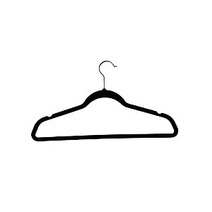 Jeronic Ultra Thin Non-Slip Velvet Clothes Hanger, Pack of 50, Black