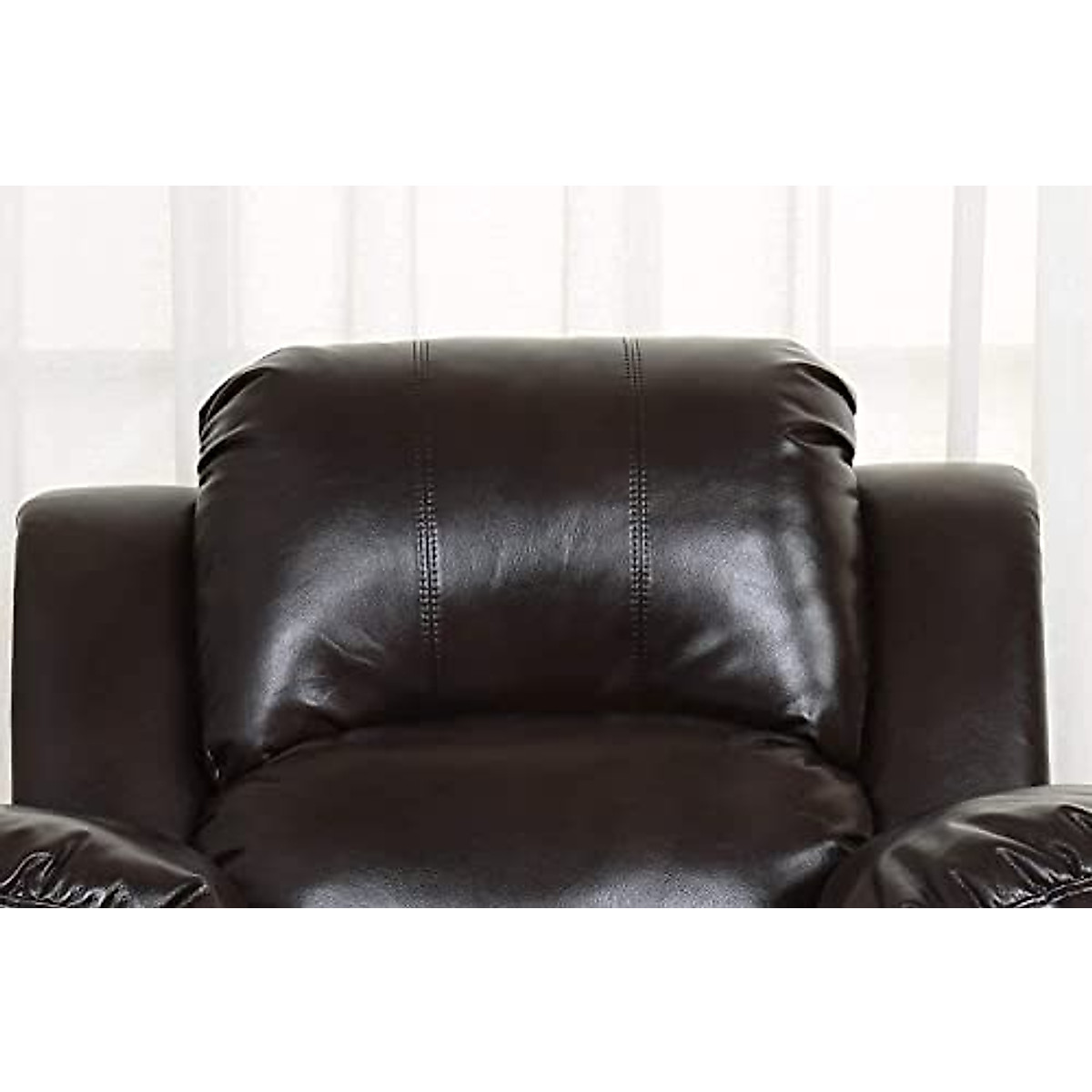 Blackjack Furniture Portico Leather Air Mid Century Modern Living Room Reclining, Den Loveseat, Brown