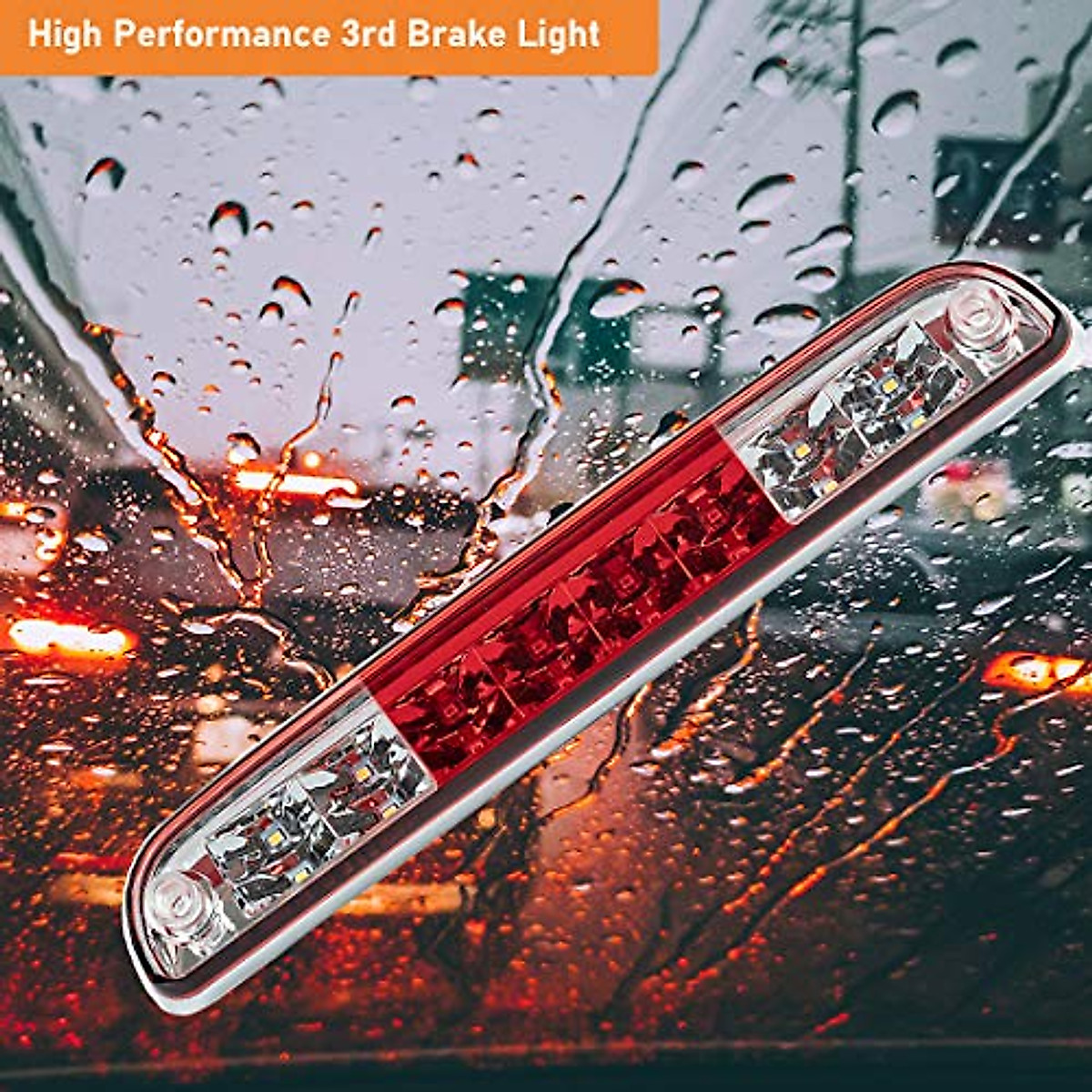 LED Third 3rd Brake Light Replacement for Ford F250 F350 F450 F550 Super Duty/Explorer/Ranger/Mazda B 1999 2000 2001 2002 2003 2004 2005 2006 2007 2008 2009 2010 2011 2012 2013 2014 2015 2016, Red