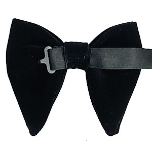 Mantieqingway Velvet Bow Ties for Men Oversize Pre-tie Bowtie Tuxedo Bowties (Black)
