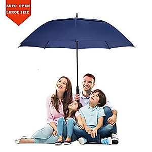 Baraida Golf Umbrella Large 62/68/72 Inch, Extra Large Oversize Double Canopy Vented Windproof Waterproof Umbrella, Automatic Open Golf Umbrella for Men and Women and Family.(62 inch,Navy Blue)