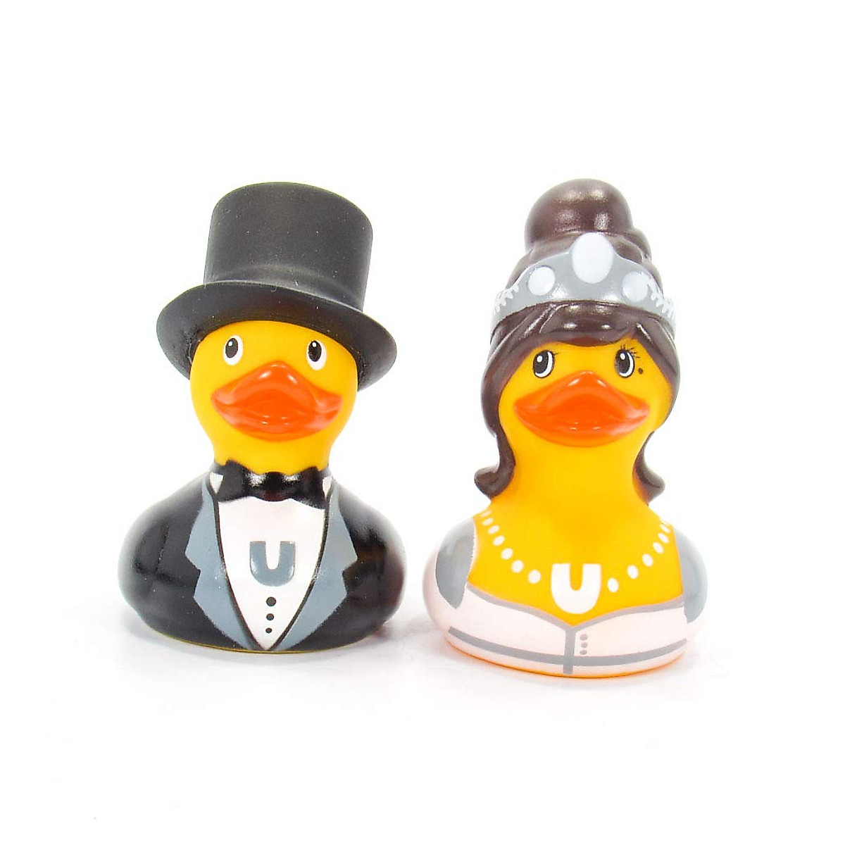 Bride & Groom Rubber Duck (Mini) Set Bath Toy by Bud Duck | Elegant Gift Packaging I do! | Child Safe | Collectable