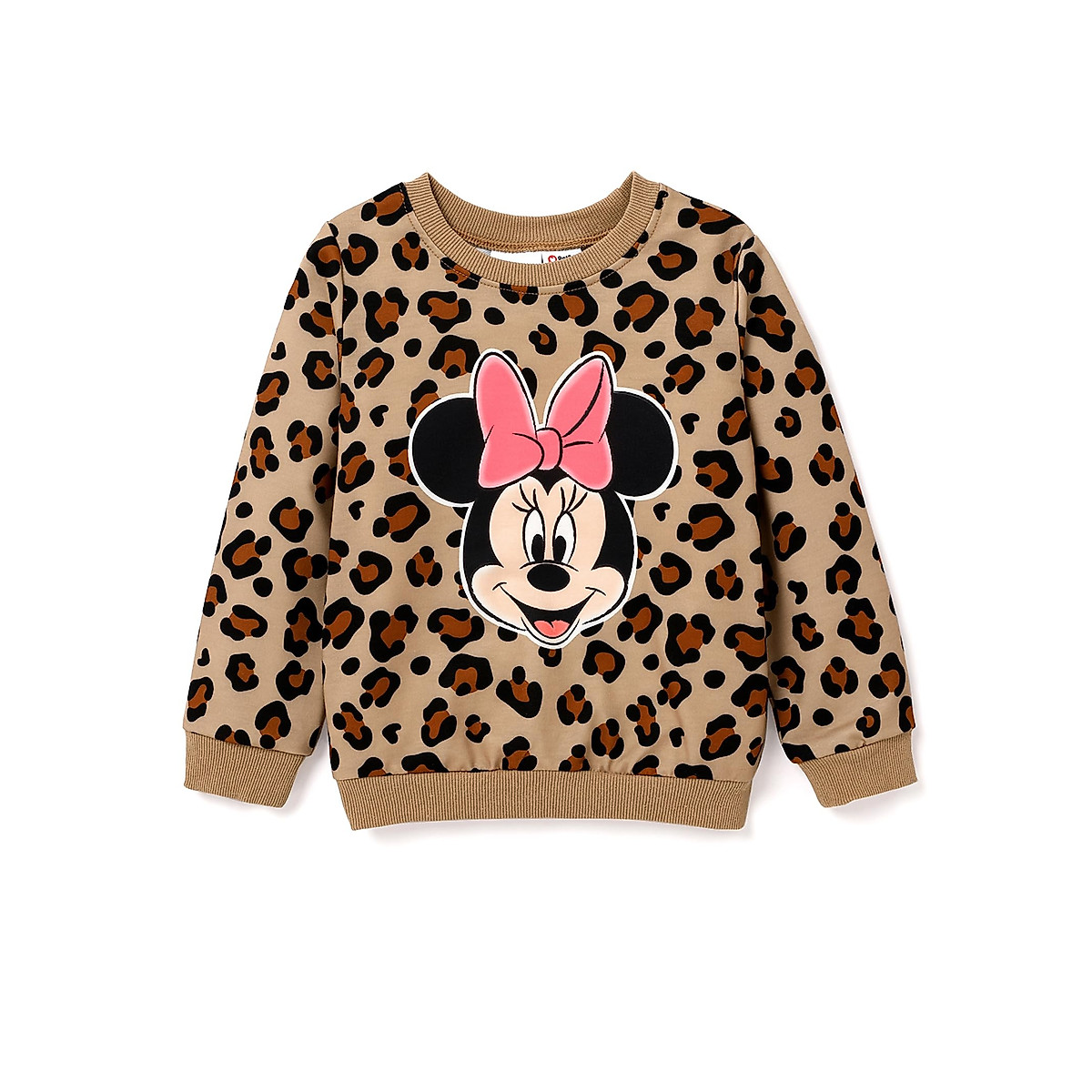 Disney Mickey and Friends Mommy and Me Matching Outfits Leopard Long Sleeves Shirt Sweatshirt Tops, Girls, 6-7 Years