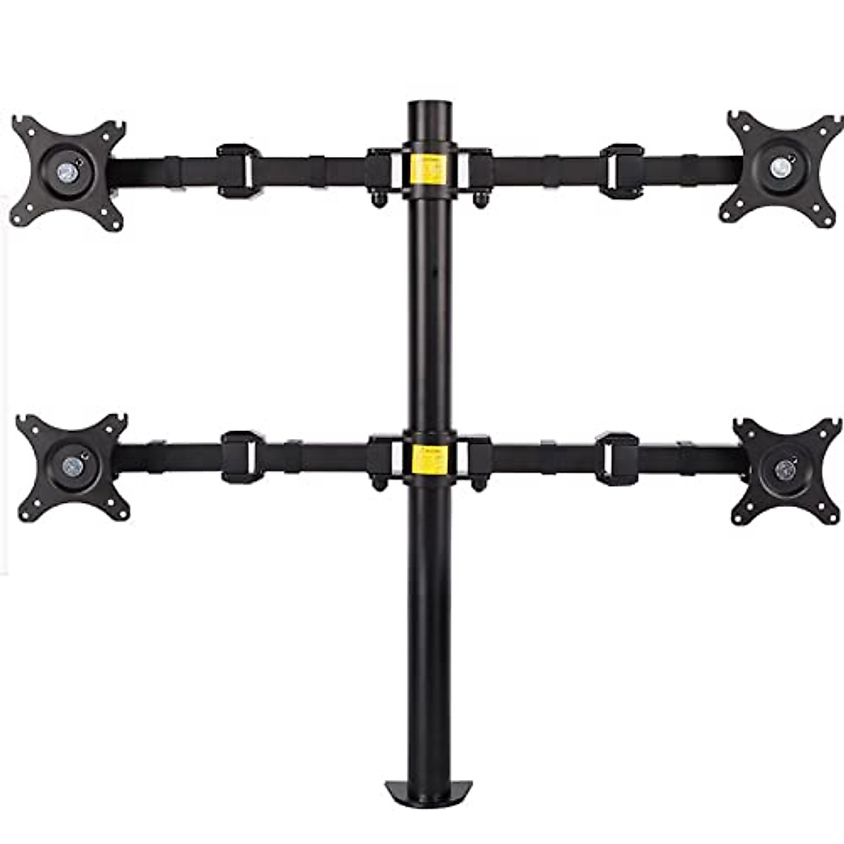 zenglingliang Monitor Mount Stand Quad LCD Monitor Stand, 4 Monitor Bracket Fits Heavy Duty Monitor Up to 30inch, Full Adjustable Desk Mount Holds Up to 22 Lbs per Arm, Black Monitor Arm