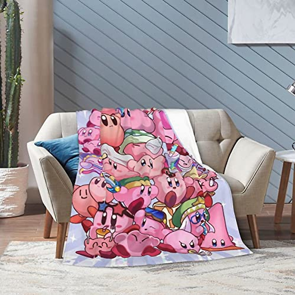 Cartoon Anime Throw Blanket, Flannel Blanket, Soft Lightweight Warm All-Season Blanket for Bed, Couch, Sofa 50"x40"
