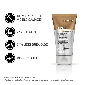 Joico K-PAK Reconstructor Deep-Penetrating Treatment | For Damaged Hair | Repair & Strengthen Strands | Rebuild & Fortify Damaged Hair | Improve Elasticity | With Keratin & Arginine | 1.7 Fl Oz