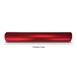 Blavermant Wrapping Paper Red Glitter Mini Roll - 17" x 50 ft - Solid Color Paper Perfect for Wedding, Birthday, Christmas, Baby Shower