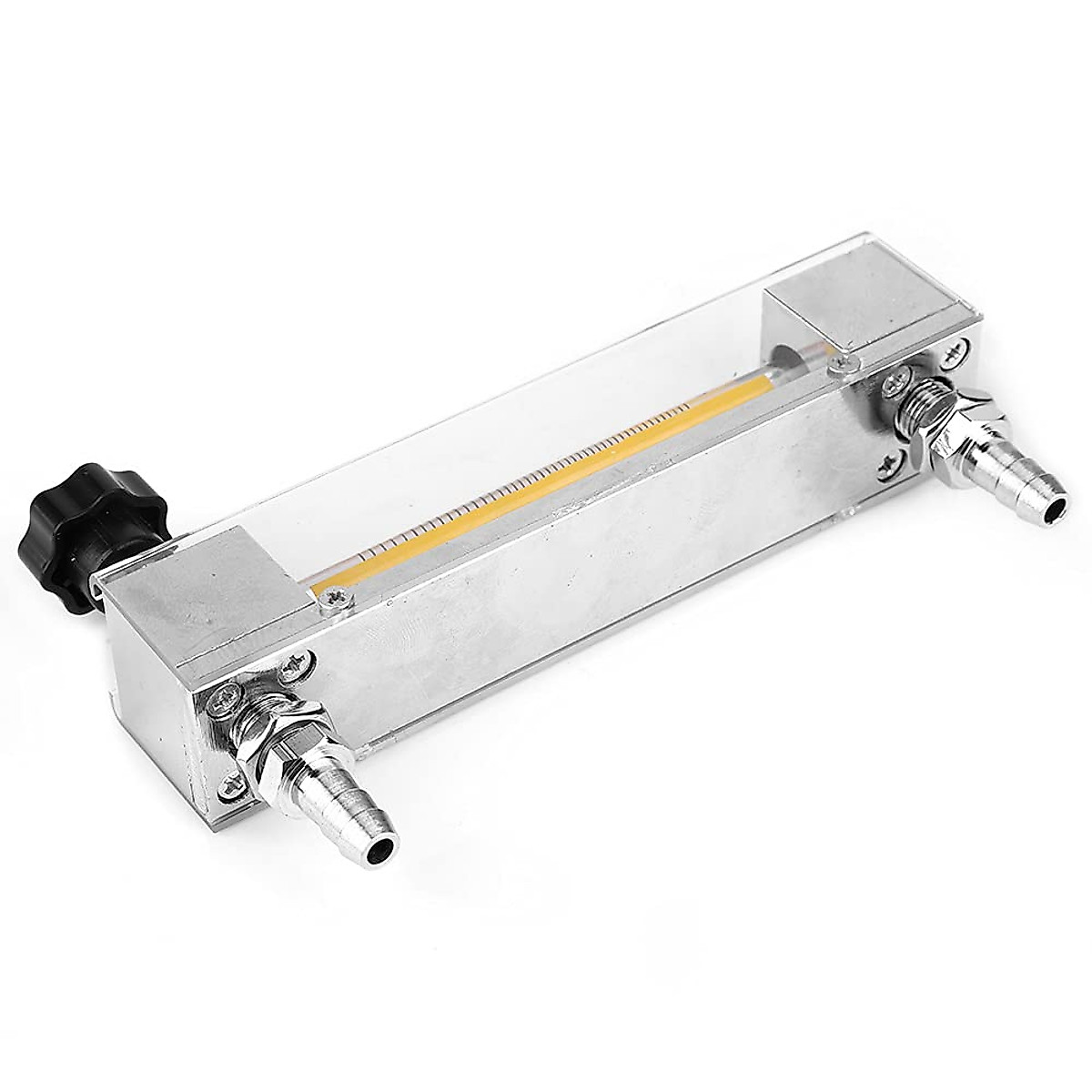 Garosa Liquid Flowmeter LZB-3 Glass Tube Flow Meter Water Flow Meter for Acid Alkaline Liquid Metal Barbed Connector Tool Flowmeter Instrument (10-100mL/min)