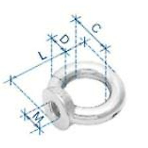 US STAINLESS 2 Pieces Stainless Steel 316 Lifting Eye Nut 1/4" UNC Heavy Duty Marine Grade Pitch of 20