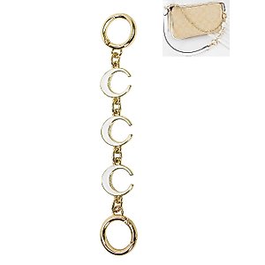 SONGKISSZQ Purse Strap Extender,Bag Extender Chain,Purse Chain Extender for Purse Handbags Shoulder Bag(White Long Round)