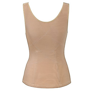 Evanhome Waist Trainer With Hooks Women Waist Trainer Cincher Vest Underbust Corset Tummy Control Sweat Girdle(Beige,XL)