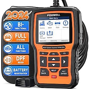 FOXWELL NT510 Elite fit for Ford Lincoln Mercury Diagnostic Tool, Bidirectional OBD2 Scanner, Full Systems Battery Registration All Reset BMS ABS SRS Airbag EPB TPMS DPF Regen, Car Code Reader