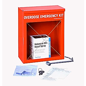 Windy City Cabinet Nasal Spray Overdose Kit Locking Cabinet, High Visibility Cabinet for Emergency First Aid Supplies, Locking (Medication Not Included)