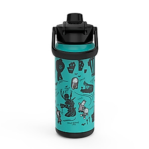 zak! Beacon Insulated Bottle, Disney The Nightmare Before Christmas - 20 oz - Durable Stainless Steel - Double-Wall Vacuum Insulation, Silicone Spout &Leak-Proof Lid - Dishwasher Safe