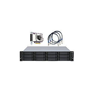 QNAP TL-R1200S-RP 12 Bay 2U Rackmount SATA 6Gbps JBOD Storage Enclosure with Redundant Power Supply. PCIe SATA Interface Card (QXP-1600eS) Included