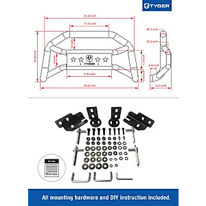 Tyger Auto TG-GD6F60098 Front Bumper Guard Compatible with 2004-2024 Ford F150 (Exclude Heritage, Raptor, 20-22 Diesel, 22-24 Lightning EV) | Textured Black | Light Mount | Bull Bar