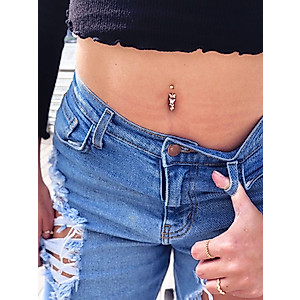 14kt Solid Gold | Belly Ring | belly button rings | body jewelry | Gift for Her | dangle belly ring | Butterfly Belly RingEveryday Jewelry