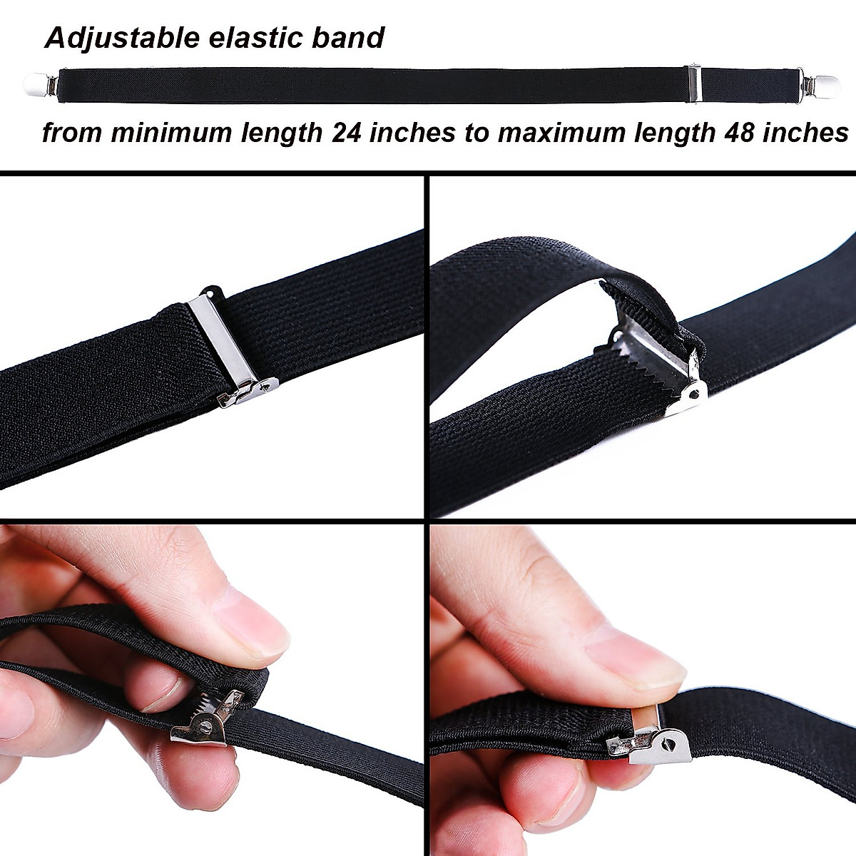 Resinta 2 Pack Mitten Clips Adjustable Kids Gloves Mitten Clips, Black, 24-48 Inches (black)