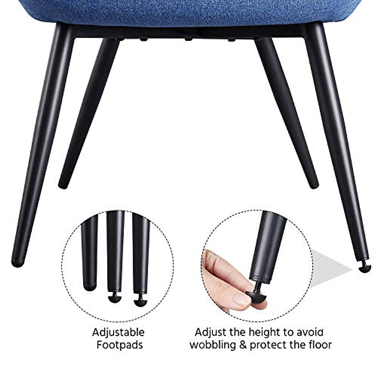 Yaheetech Accent Chair, Modern and Elegant Armchair, Linen Fabric Living Room Chair with Mental Legs and High Back for Living Room Bedroom Office Waiting Room, Blue