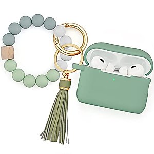 Filoto Airpods Pro 2nd Generation Case Cover 2022, Cute Silicone Protective Case with Bracelet Keychain Accessories for New Apple Airpods Pro 2 Women Girls (Cactus Green)