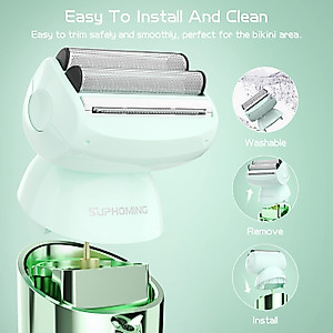 Bikini Trimmer for Women, 3 in 1 Electric Razors Shaver for Women Body Hair, Pubic Hair Trimmer Women, Rechargeable Body Groomer for Legs Face Underarm Wet/Dry Use, IP7X Waterproof