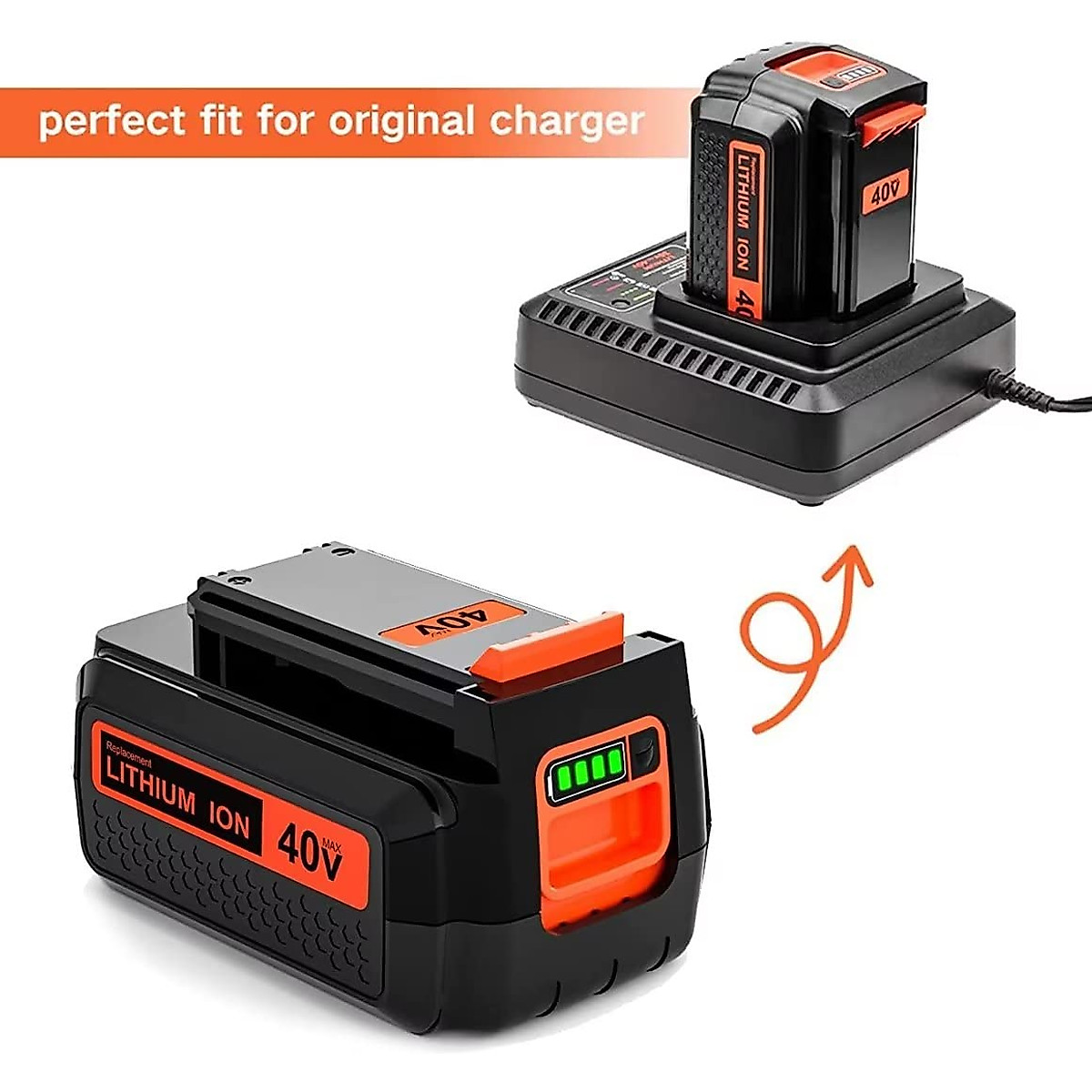 40 Volt LBX2040 Replacement Battery 3.0Ah Compatible with Black and Decker 40V Lithium Battery LBX2040 LBXR36 LBXR2036 LST540 LCS1240 LBX1540 LST136W LST136 LHT2436 LBX1540 Cordless Tools(Yellow)