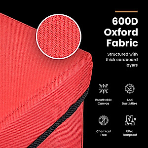 Holiday Cheer Premium Christmas Ornament Storage with 8 Tray – Christmas Storage Container with Dividers Perfect for Holiday Decorations– Fits 128 Holiday Ornaments – Tear-Proof Fabric