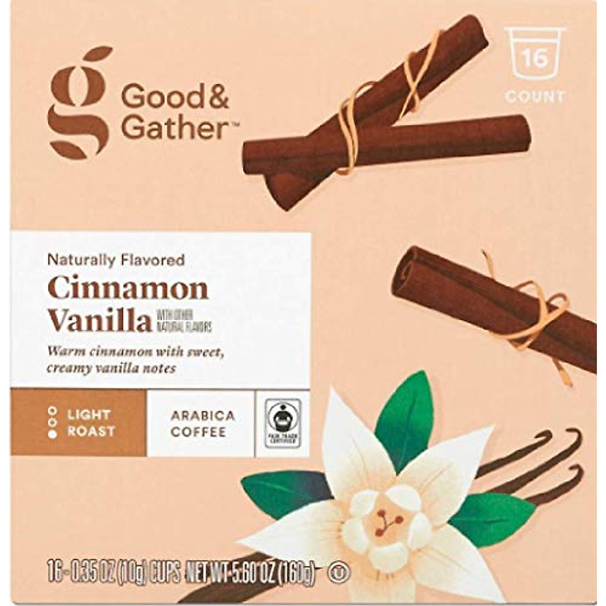 Granny's Pantry Good and Gather Naturally Flavored Single Serve Coffee Pods Bundle of 4 Limited Edition Flavors Cinnamon Vanilla Toasted Almond Caramel Salted Carmel and Vanilla Bean Brulee Fair Trade Certified,16 Count(Pack of 4)