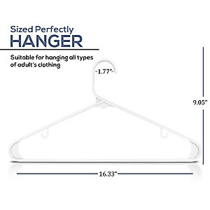 Utopia Home Plastic Hangers - Durable & Space Saving Coat Hanger - Hook Hangers - Heavy Duty Hangers for Coats, Pants, Dress (Pack of 100, White & Black)