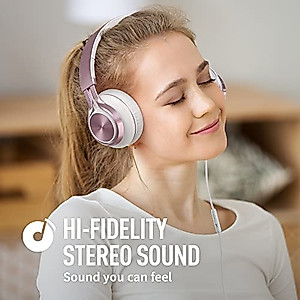 AILIHEN C8 Wired Headphones with Microphone and Volume Control Folding Lightweight Headset for Cellphones Tablets Chromebook Smartphones Laptop Computer PC Mp3/4