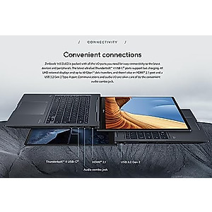 ASUS Zenbook 14.5" 2.8K(2880 x 1800) 120Hz OLED Laptop | EVO 12-Core i5-13500H | 100% DCI-P3 Pantone | WiFi 6E | 2X Thunderbolt 4 | Widnows 11 Home | w/HDMI (8GB LPDDR5 RAM | 1TB PCIe SSD)