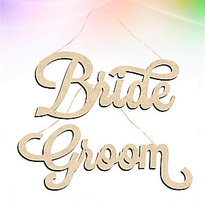 TOYANDONA Bride to be Sign 2pcs Wood Sign Letter Wall Hanging Decoration Wedding Photo Booth Prop