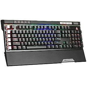 Marvo BigBang P1 KG965G RGB Mechanical Gaming Keyboard, Full Size Mutimedia, USB 2.0, Blue Switches, RGB backlighting For Each Key, Anti-ghosting, 19-key Rollover Support, 6 macro keys, Black