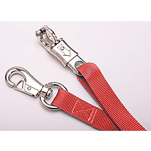 Adjustable Trailer Tie （2 Pack）-Horse Trailer Nylon Strap Tie，Adjusted from 25 to 37” (Red)