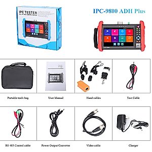 ELECTOP Upgraded 7 inch IPS Touch Screen IP Camera Tester, Support AHD, TVI, CVI & CVBS CCTV Tester Security Analog Tester with PTZ/POE/WIFI/4K H.265/HDMI in&Out/RJ45 TDR/Firmware