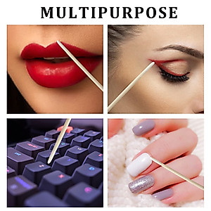 GSA 1500 Count Microblading Cotton Swab, Cotton Swabs Pointed Tip, Cotton Swabs Wood Sticks, Cotton Tipped Applicator, Tattoo Permanent Supplies, Makeup Cosmetic Applicator Sticks (15 packets)