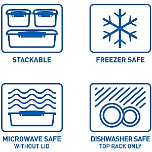 Sistema Large Food Storage Container with Lid for Lunch, Meal Prep, and Leftovers, Dishwasher Safe, 236oz, Clear/Blue