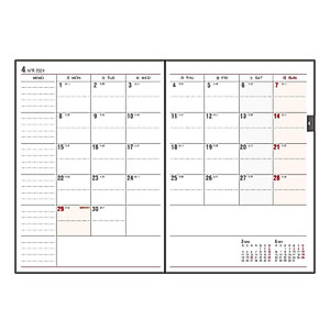 Daigo E2318 2024 Planner Appointment Weekly Vertical B6 Black (Begins September 2023)