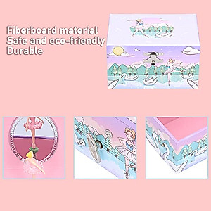 Pinsofy Musical Jewelry Box, Portable Music Storage Box for Organizing Small Daily Items for Kids Girl for Children for Birthday Gift(F Music Box)