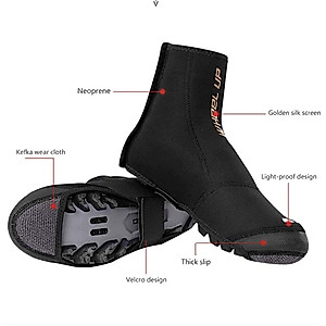 Cycling Shoe Covers Waterproof for Men Women Cycling Overshoes, Waterproof Comfortable and Durable High-Elastic Materials, High-Top Lock Shoes, Reflective Design Shoes (Size : L)