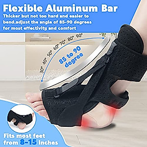 XRUIDI Plantar Fasciitis Relief Brace, Upgrade Plantar Fasciitis Night Splint with Arch Support, Foot Support Brace with 3 Adjustable Straps, Relief Foot Drop, Achilles Tendonitis, Heel Pain (Black)