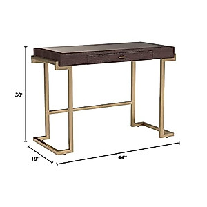 ACME Boice Desk - 92336 - Espresso PU & Champagne