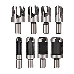 Rocaris 8pcs Wood Plug Cutter Drill Bit Set Straight and Tapered Taper Cutting Tool Cork Drill Bit Knife 6mm 10mm 13mm 16mm