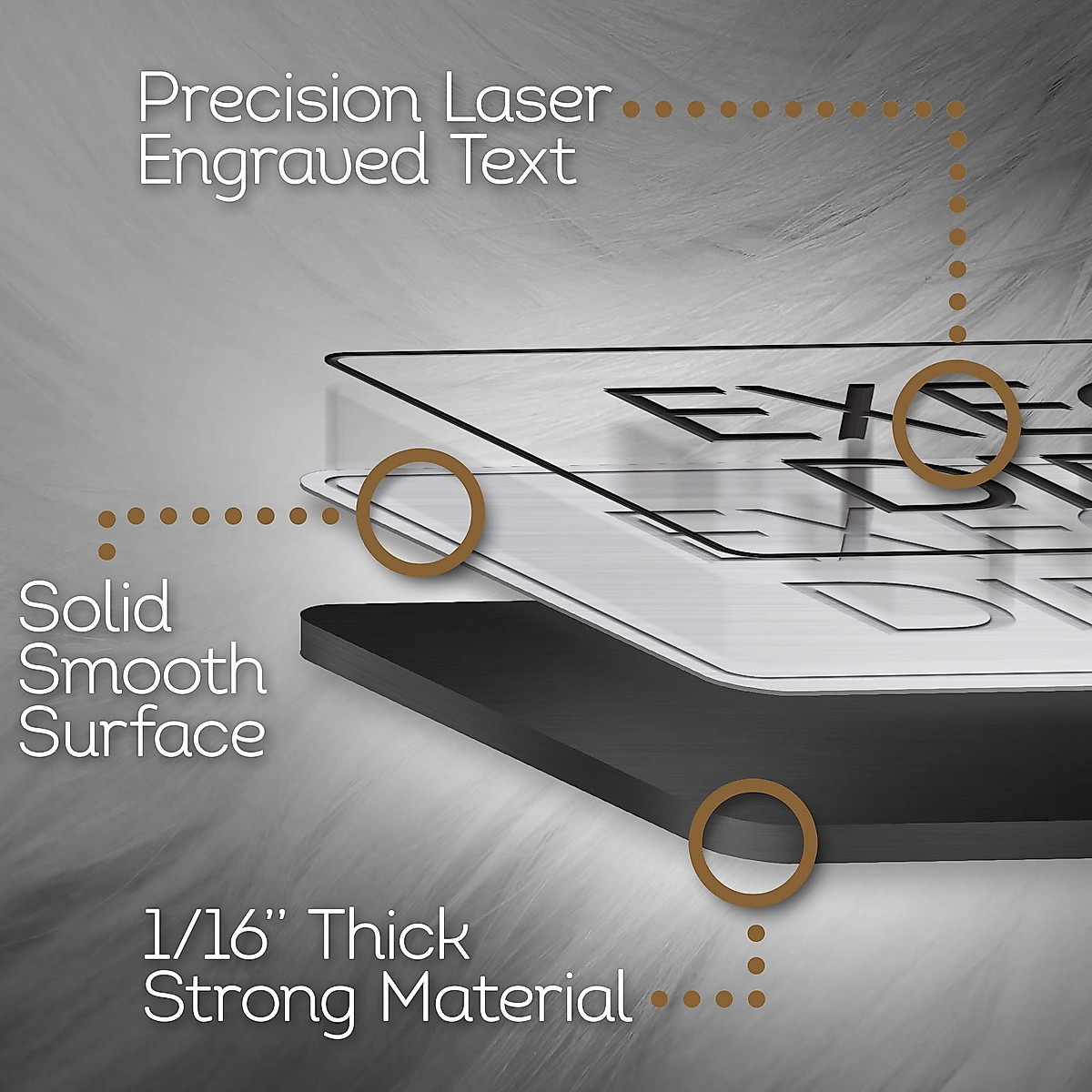 Executive Director Office Door Sign Name Plates for Desks, Brushed Silver, Engraved, 3" x 9", Fade Resistance, Indoor/Outdoor Use, USA MADE By My Sign Center