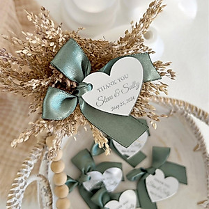 MXN Gold Mirror Acrylic Tags Personalized,Custom Heart Shape Acrylic Name Tag,Personalized Gift Tag, Plaque Tags Favors Wedding Tag,Valentines,christmas,baptism,crafts Tags. (100pcs)