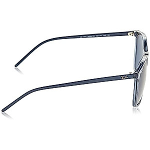 Ray-Ban RB4387 Square Sunglasses, Transparent Blue/Dark Blue, 56 mm