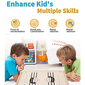 Fast Sling Puck Game Large Fast Sling Puck Game, Foosball Wooden Board Game for Kids and Family, Sling Puck Winner Board Games for Family, Birthday Gift, Large Size with L（23.6in*11.8in）